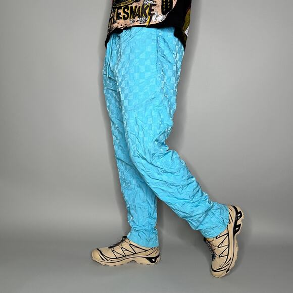 Vintage | Pants | Vintage Track Pants Light Blue Nylon Sweatpants ...
